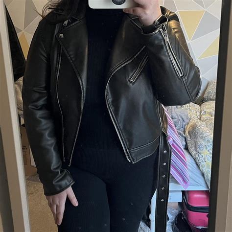 Zara Faux Leather Biker Jacket From Zara Only Been Depop