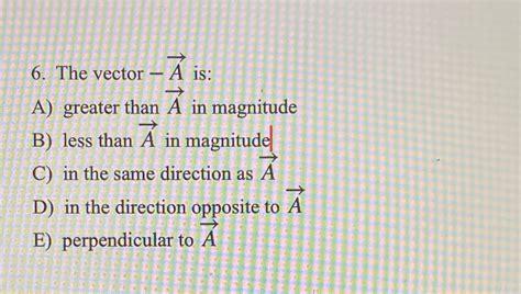 Solved The Vector Vec A Is A Greater Than Vec A In Chegg