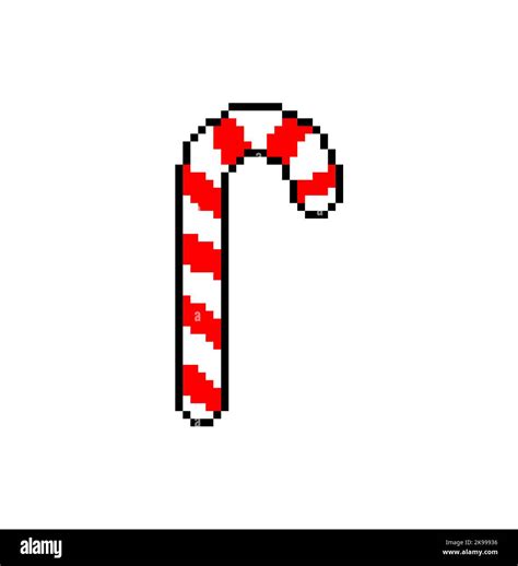 Christmas Lollipop Pixel Art Candy Stick 8 Bit Stock Vector Image And Art Alamy