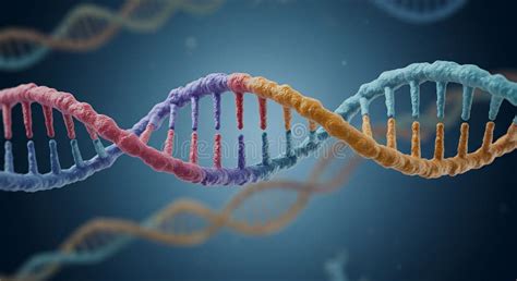 Detailed Dna Molecule Structure Helix Graphic Rendered For Medical