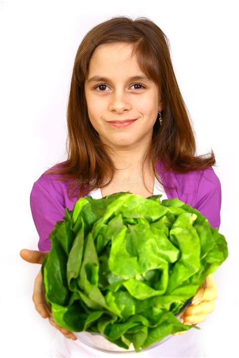 Girl Eating A Salad Stock Image Image Of Diet Teen Green 4778917