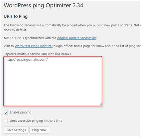 プラグインwordpress Ping Optimizer｜適切なping送信｜インストールから使い方 Wd Labo