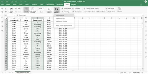 how to freeze rows and columns in excel sheet onlyoffice
