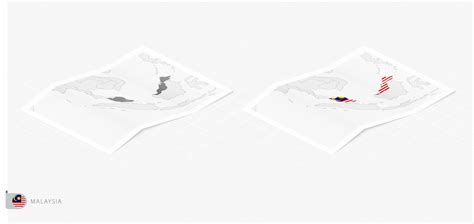 Premium Vector Set Of Two Realistic Map Of Malaysia With Shadow The