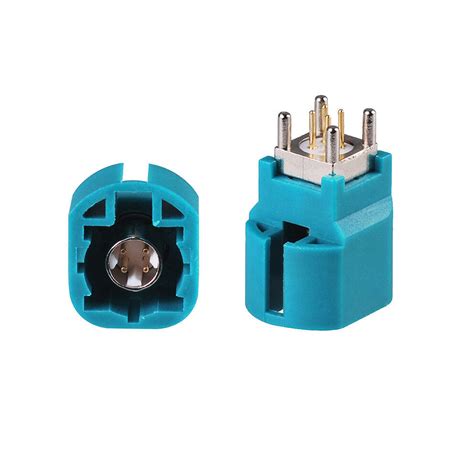 Hsd Fakra Z Code Water Blue Male Plug Connector Vertical PCB Mount