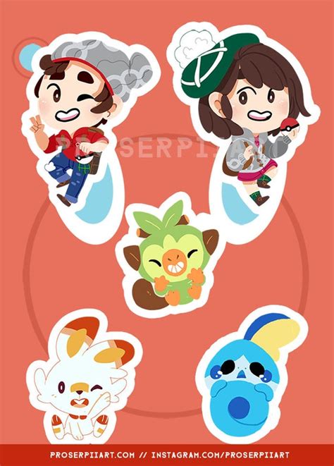 Pokemon Sword Shield Galar Vinyl Sticker Sheets Grookey Etsy