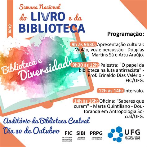 Semana Nacional Do Livro E Da Biblioteca Ufg Universidade Federal