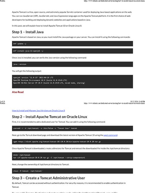 Apache Tomcat Server Installation 90 Pdf Java Programming