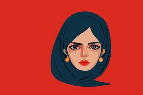 Garota Iraniana Vestida De Hijab Vermelho Preto E Preto Protesta No Irã