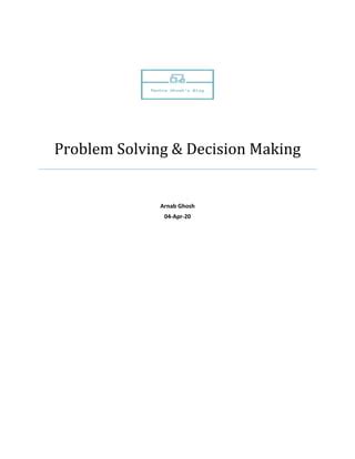 Problem Solving Decision Making Pdf