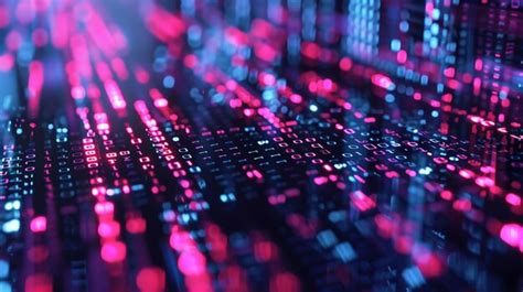 Binary Code Blue And Pink Color Computer Programming Concept Premium