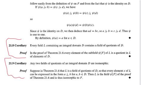 Solved 21 6 Theorem Let F Be A Field Of Quotients Of D And
