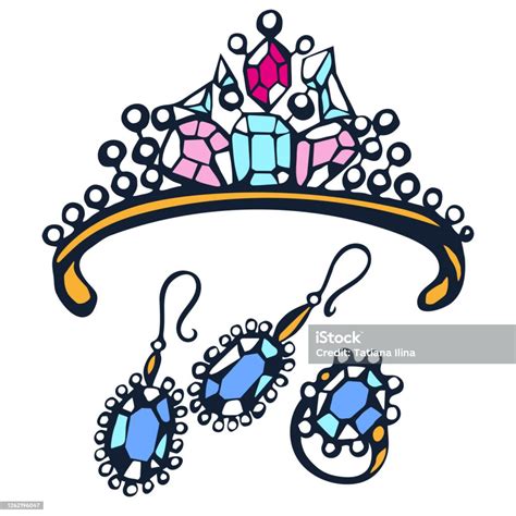 벡터 배경 손 그린 보석 손으로 그린 잉크 그림 현대 장식 장식 배경 벡터 패턴입니다 직물 천 벽지 스크랩북인쇄 귀걸이에 대한 스톡 벡터 아트 및 기타 이미지 Istock