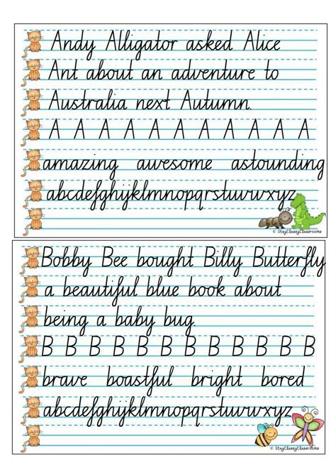 Handwriting Copy Cards Nsw Speed Loops Teaching Cursive Writing
