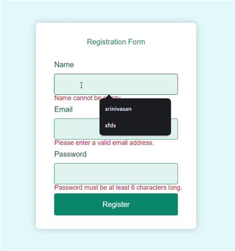 Srinivasan B On Linkedin Webdevelopment Javascript Formvalidation
