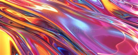 Abstract Iridescent Background Design 3d Render With A Dynamic Swirling Pattern The
