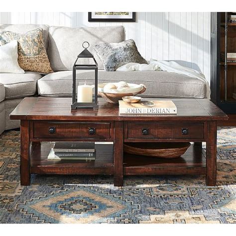 Pottery Barn Benchwright Rectangular Coffee Table W Storage Aptdeco