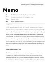 W1 Diagnosing An Issue In Need Of Organizational Change Individual