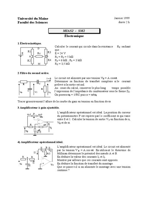 Exercice Correction Pdf Pdf Amplificateur Opérationnel Amplificateur électronique