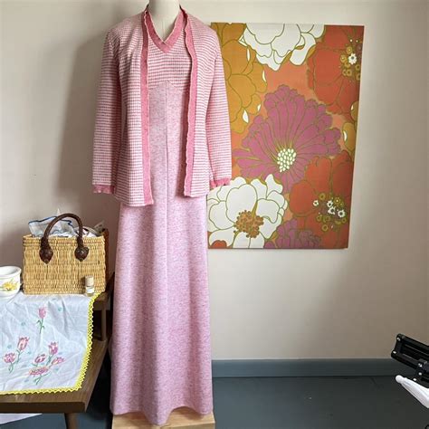 Vintage ‘ Gay Gibson Knit Two Piece Maxi Dress • Depop