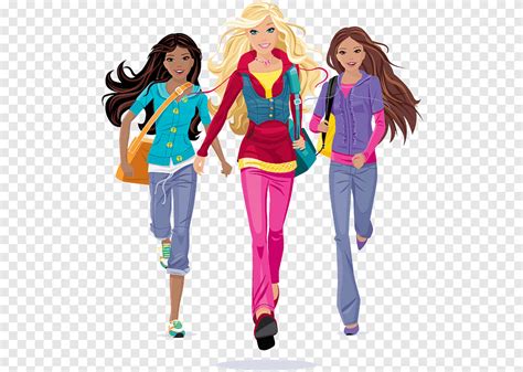 Barbie Y Sus Amigos Barbie Y Sus Amigos Corriendo Ilustraci N Png