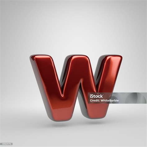 3d 편지 W 소문자입니다 흰색 배경에 고립 된 빨간 금속 편지 0명에 대한 스톡 사진 및 기타 이미지 0명 3차원 형태 금속의 Istock