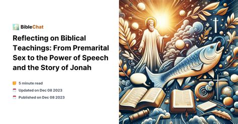 Reflecting On Biblical Teachings From Premarital Sex To The Power Of Speech And The Story Of Jonah