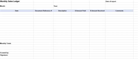 Monthly Sales Ledger Monthly Sales Ledger Template Monthly Sales Template Sales Ledger