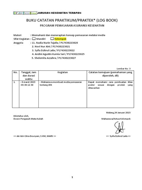 Tm7 Logbook Pa Kelompok Pdf