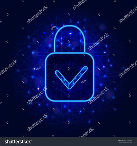Cyber Security Concept Padlock Check Mark Stock Vector Royalty Free