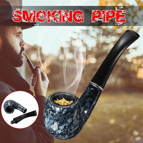 Fashion Marbleized Resin Smoking Pipe Handle Tobacco Cigarettes Cigar