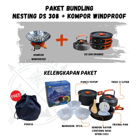 Jual PAKET ALAT MASAK COOKING SET KOMPOR TENDAKI DS DS TC TC TS