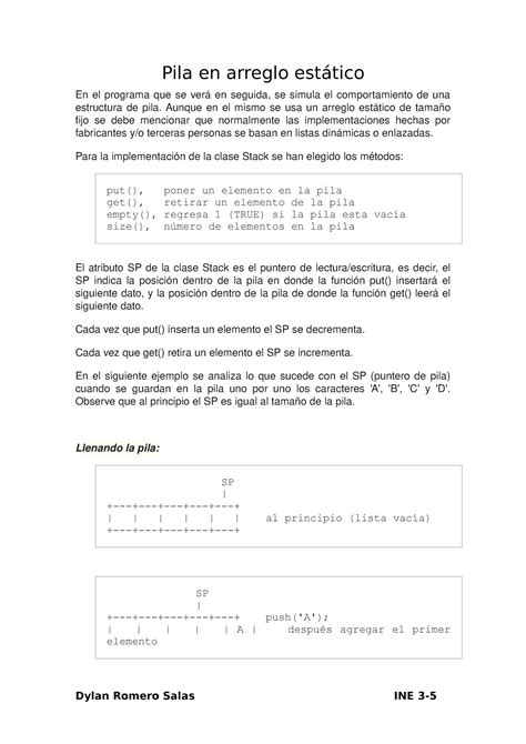 Arreglos Estaticos En Pila Pila En Arreglo Estático En El Programa Que Se Verá En Seguida Se