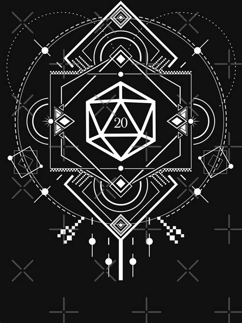 Minimalist D20 Dice Sacred Symbols Tabletop Rpg Gaming T Shirt By