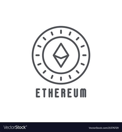 Etherium Thin Line Icon Royalty Free Vector Image