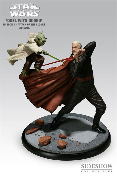 Polystone Diorama Star Wars Duel With Dooku Yoda Vs Count Dooku