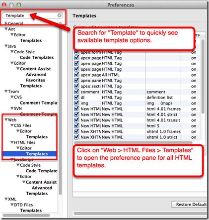 Visualforce Code Templates Snippets For Force Com IDE
