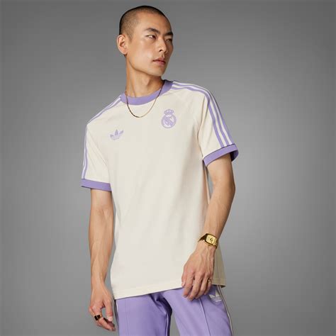 Mens Clothing Real Madrid Adicolor Classics 3 Stripes Tee White