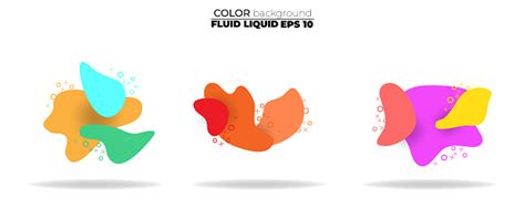 유체 모양 벡터 세트 네온 색으로 그라데이션 액체 전단지의 디자인아이템 분개 기프트 카드 벽에 포스터 방문 페이지 커버북 배너