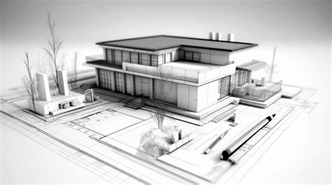 รูปพื้นหลัง3 D ของภาพร่างการออกแบบบ้านสถาปัตยกรรม พื้นหลัง ภาพประกอบ