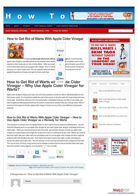 How To Get Rid Of Warts With Apple Cider Vinegar Pdf