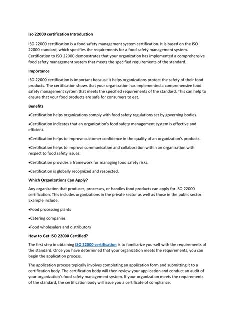 Ppt Iso 22000 Certification Powerpoint Presentation Free Download Id 14180035