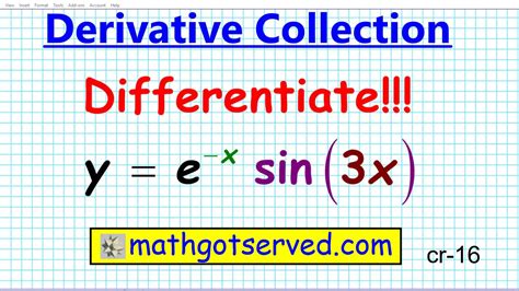 How To Find The Differentiate E X Sin 3x Chain Rule Derivative