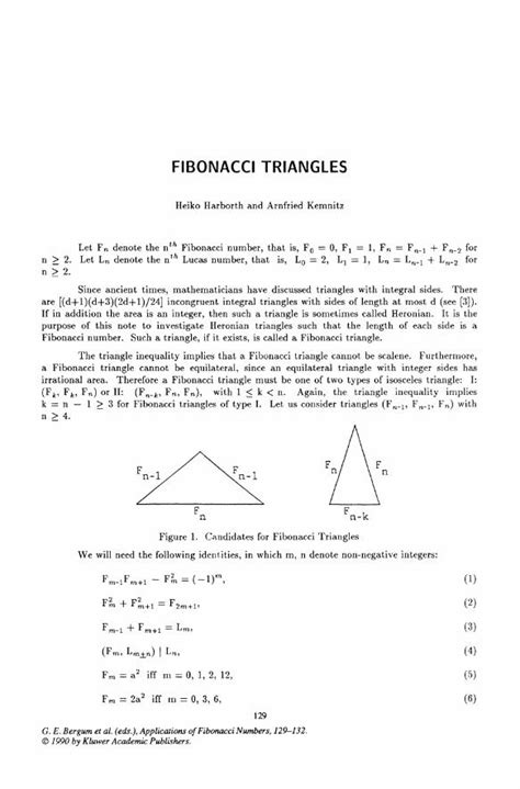 Pdf Applications Of Fibonacci Numbers Fibonacci Triangles Dokumentips