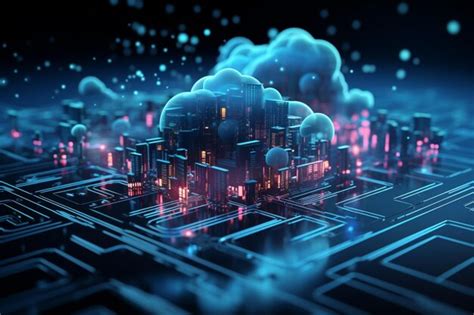 Premium Photo Cloud Computing Visualized 3d Illustration With