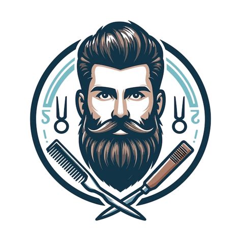 Premium Vector Bearded Barber Head Logo In A Stylish Circle Vector
