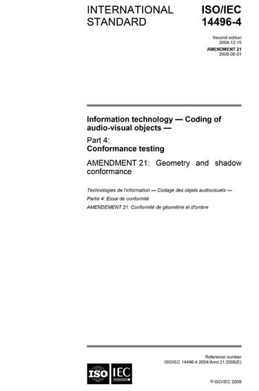 ISO IEC 14496 4 Amd21 2008 Information Technology Coding Of Audio Visual Objects Part 4
