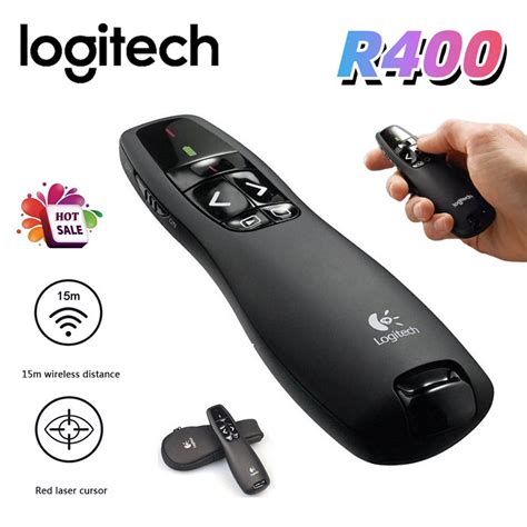 Logitech R400 Wireless Presenter Red Laser Pointer 24ghz Remote
