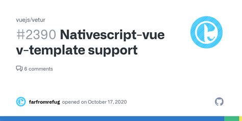 Nativescript Vue V Template Support · Issue 2390 · Vuejsvetur · Github