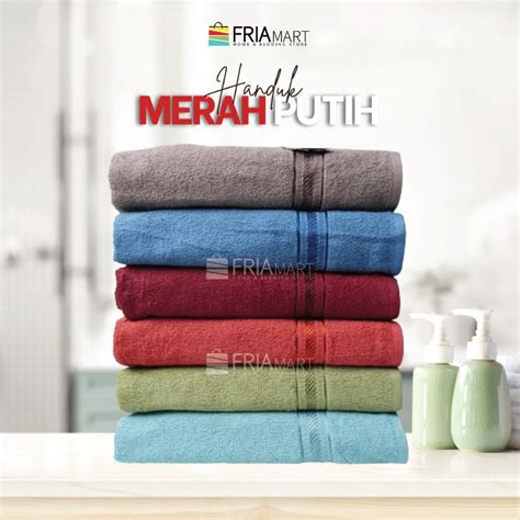Jual Merah Putih Handuk Mandi Polos 70x135 Jumbo Polos Grade A